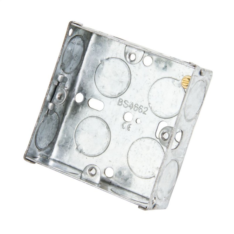 1 Gang 25mm Galvanised Steel Flush Back Box - Tamlex