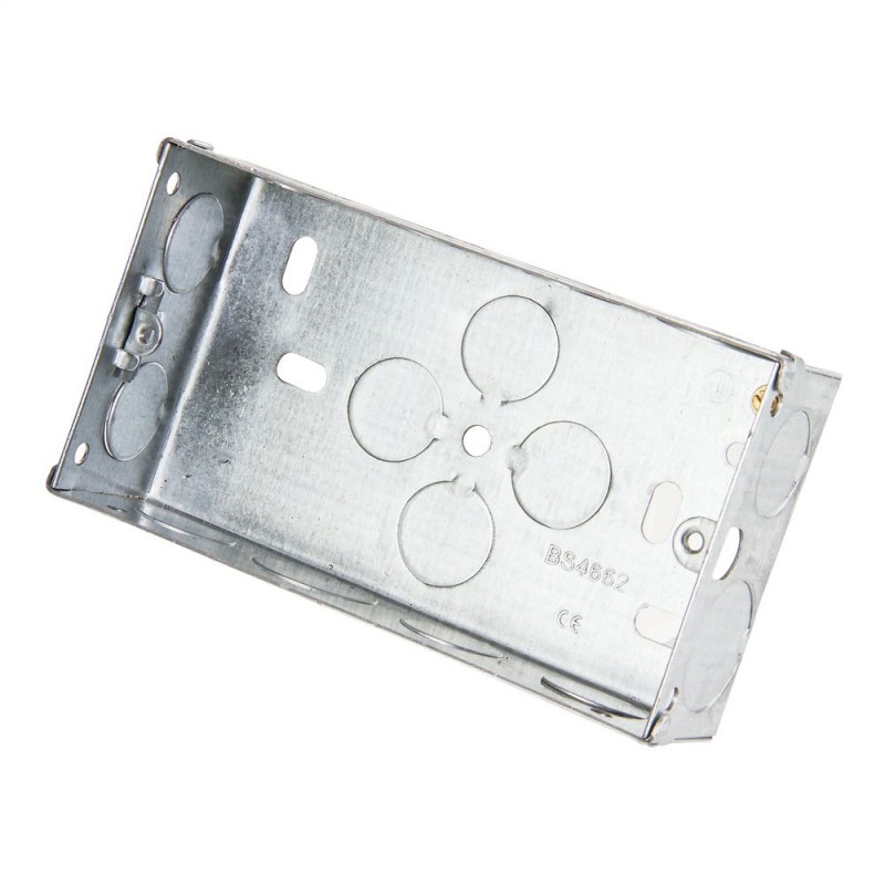 2 Gang 35mm Galvanised Steel Flush Back Box - Tamlex