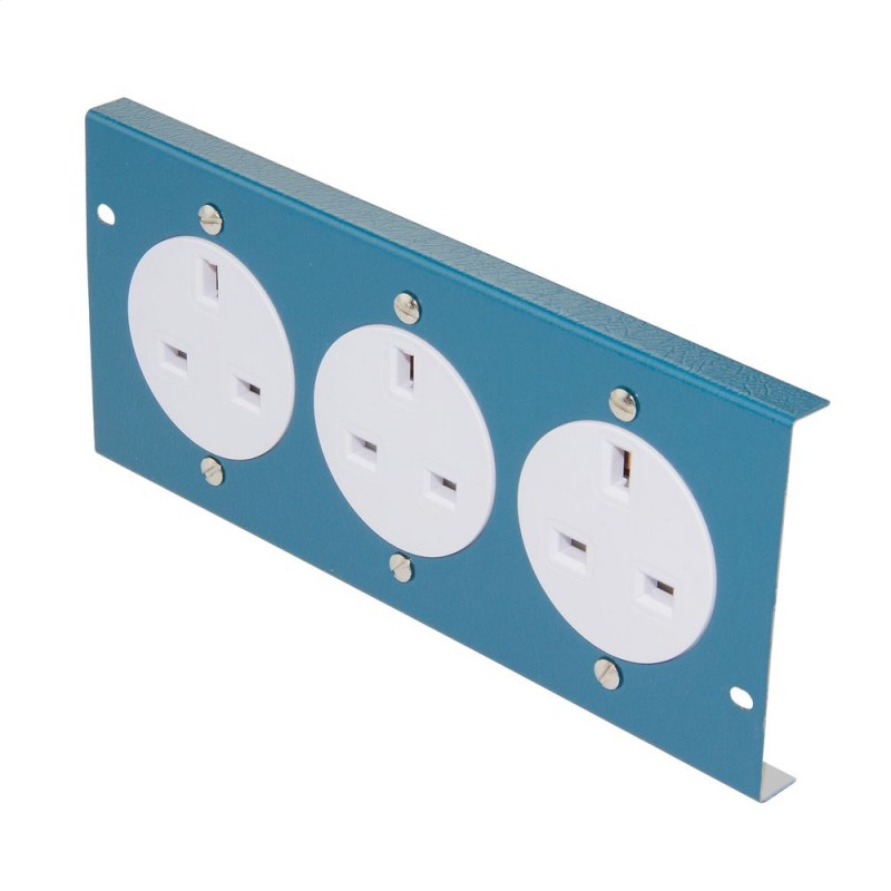 3 x 1 Gang Unswitched Sockets into Plate - Tamlex