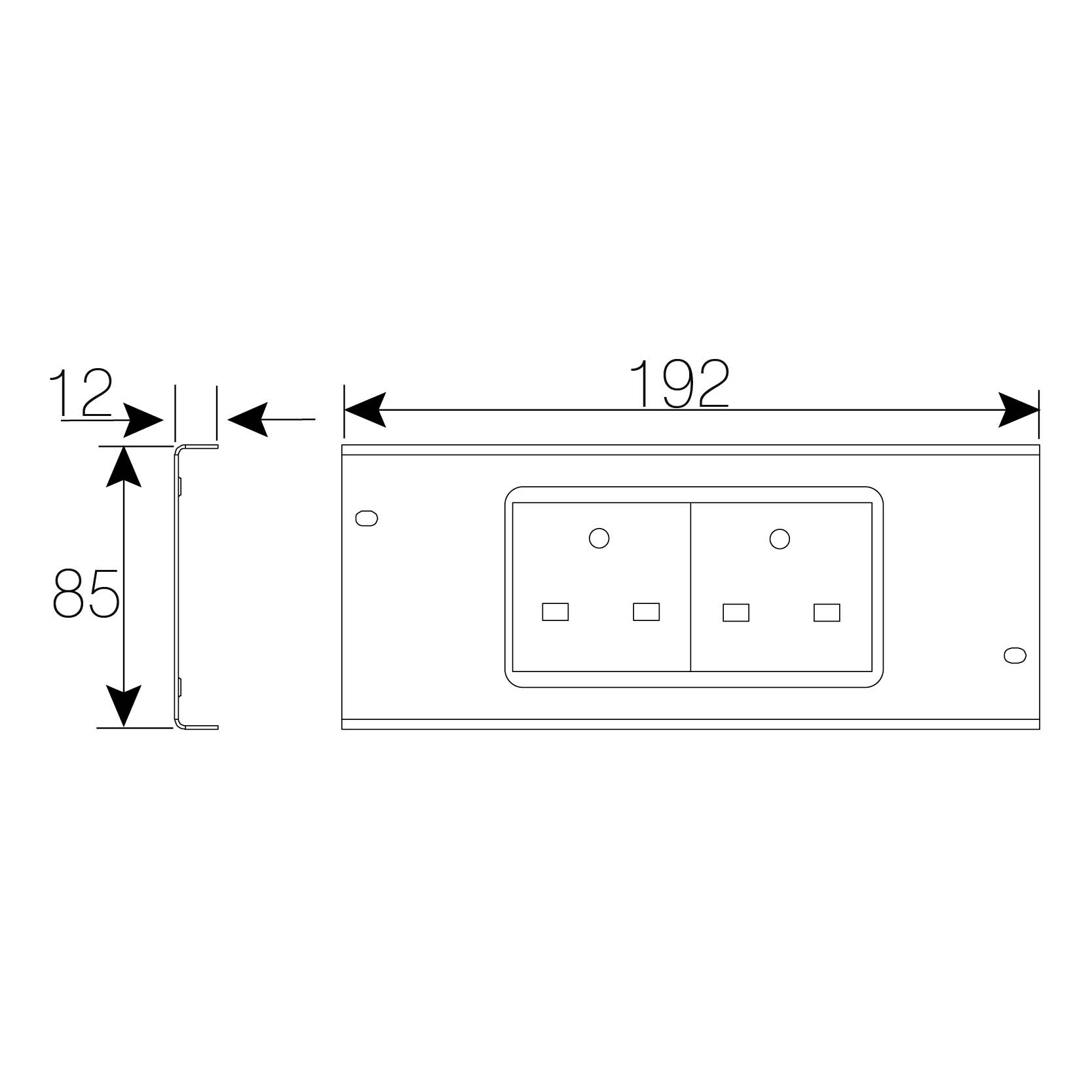2 x 1 Gang Unswitched Non Standard Socket into Plate - Tamlex