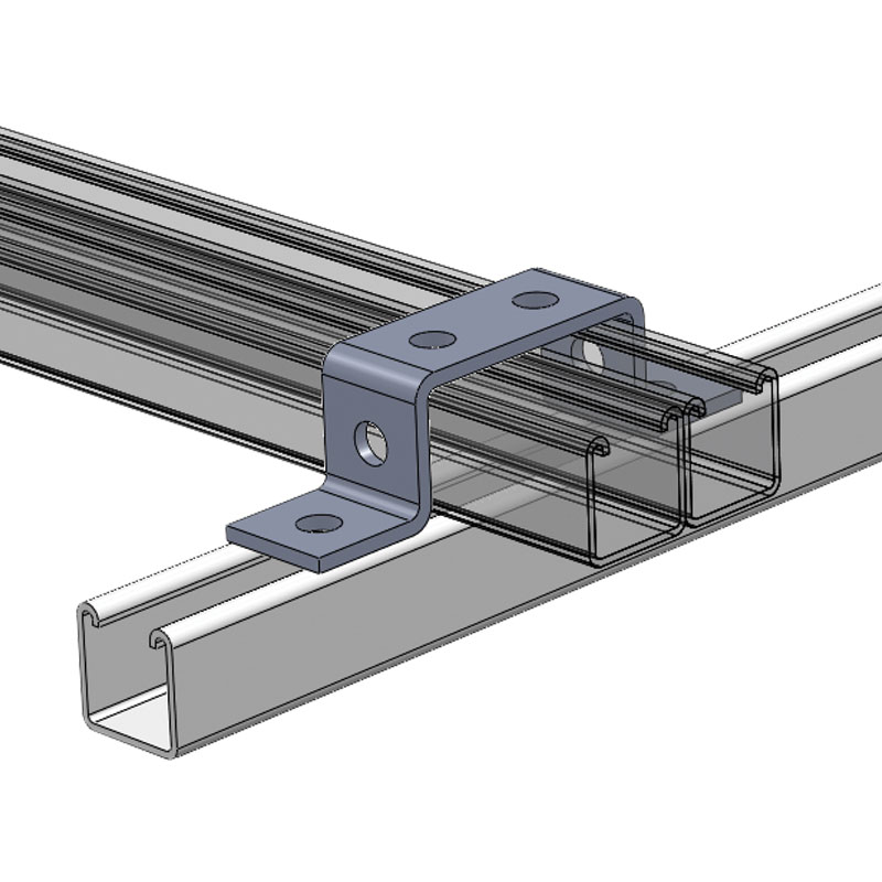 6 Hole 80mm 'U' Double Top Hat Bracket - Tamlex
