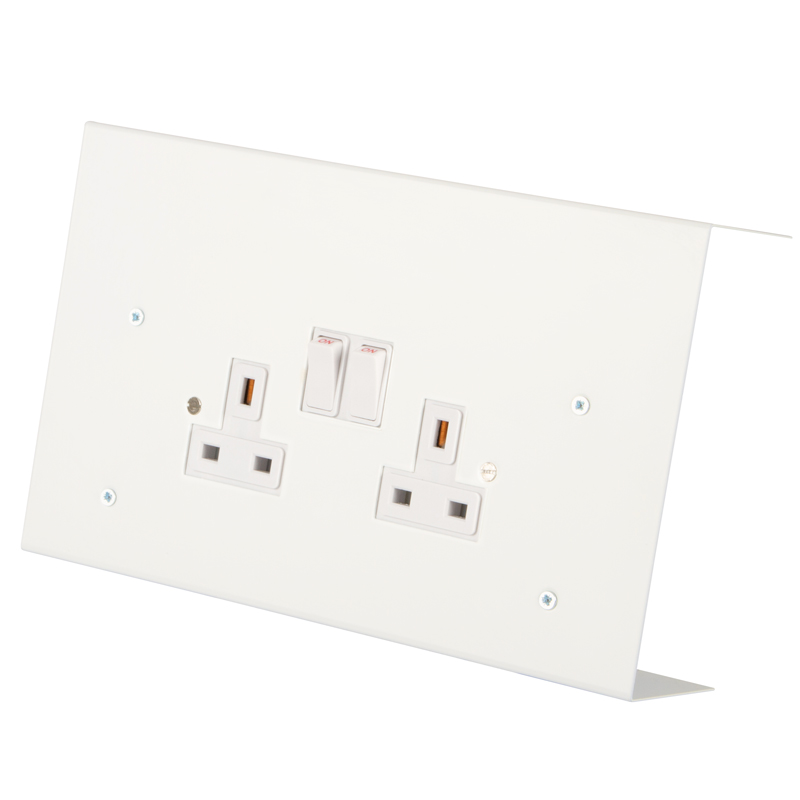 150mm x 60mm Square Dado 2 Gang Switched Socket Plate - Tamlex