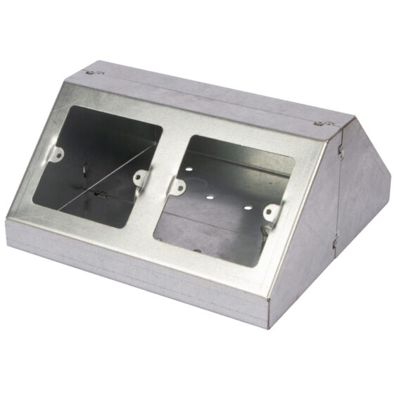 2 x 1 Gang Back to Back Pedestal Box - Galvanised - Tamlex
