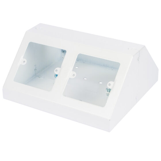 2 x 1 Gang Back to Back Pedestal Box - White - Tamlex