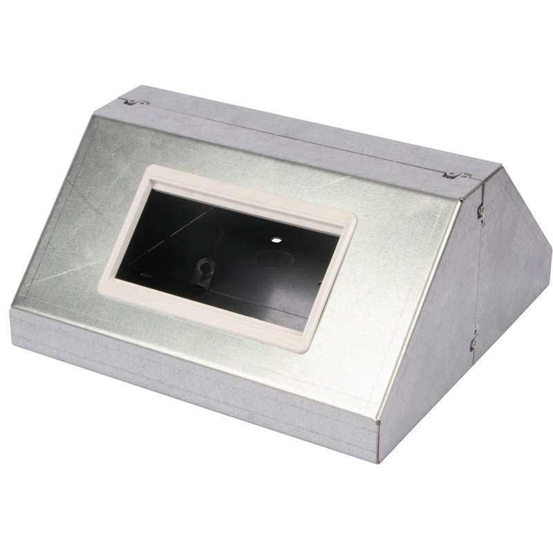 2 Gang Euro Frame Back to Back Pedestal Box - Galvanised - Tamlex