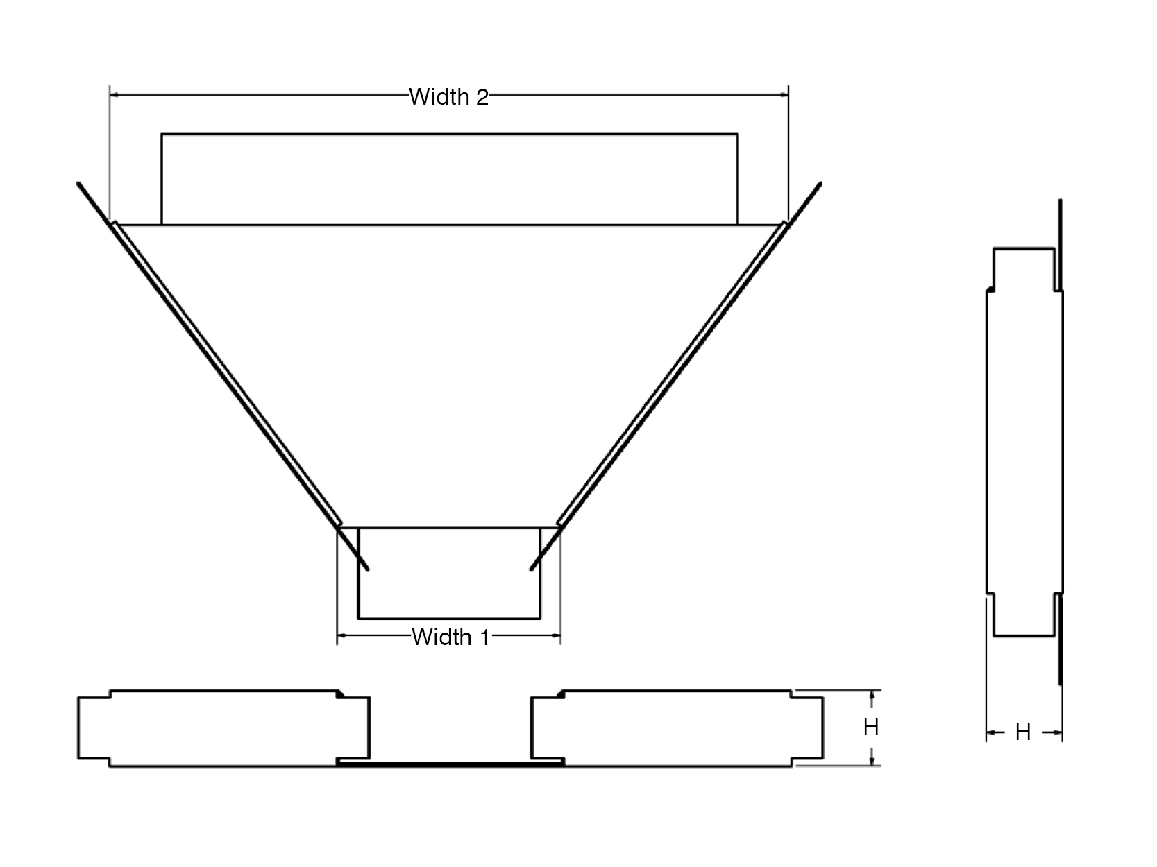 450mm to 50mm Light Duty 10mm Reducer for Light Duty Cable Tray - Tamlex